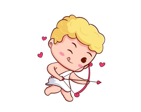 Premium Vector Cute Cupid Cartoon Character With Arrow Valentines Day Event Isolated White