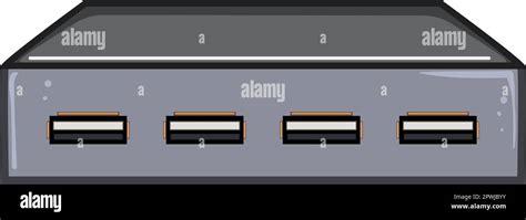 Data Usb Hub Cartoon Technology Connection Digital Port Data Usb Hub Sign Isolated Symbol