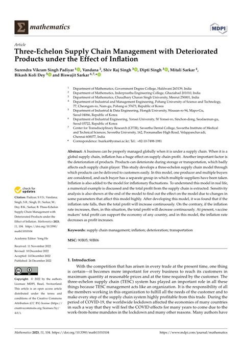 Pdf A Three Echelon Supply Chain Management With Deteriorated