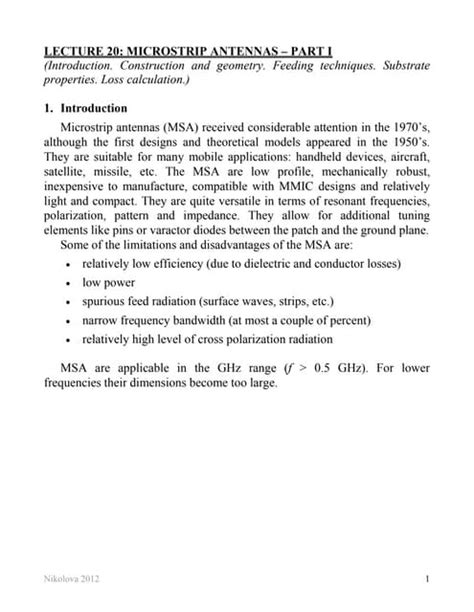 Microstrip Rectangular Patch Antenna Pptx