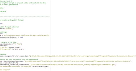 UWEC Geography 337 GIS II Python Script