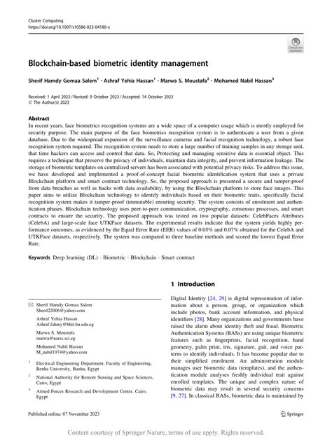 Pdf Blockchain Based Biometric Identity Management