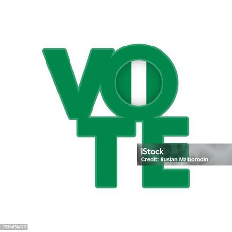 투표 기호 엽서 포스터 나이지리아 국기가 있는 배너입니다 벡터 일러스트 레이 션입니다 개념에 대한 스톡 벡터 아트 및 기타