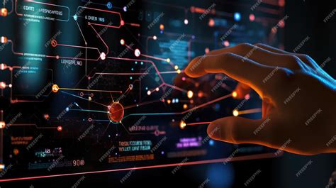 Premium Ai Image A Futuristic Holographic Ui Network Interface With