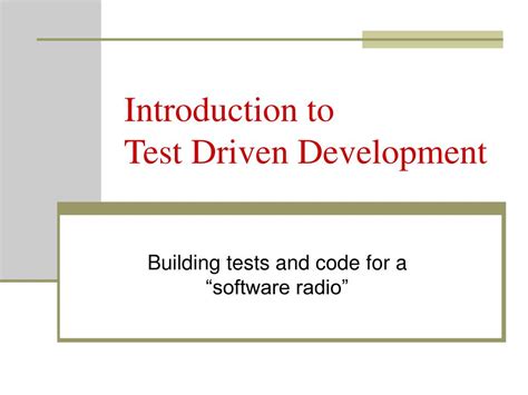 Ppt Introduction To Test Driven Development Powerpoint Presentation Free Download Id6665387
