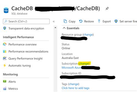 Moving Azure Sql To Another Subscription Stack Overflow