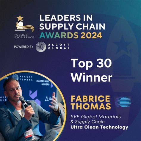 Congratulations To Ucts Fabrice Thomas Svp Global Materials And Supply Chain Management Who