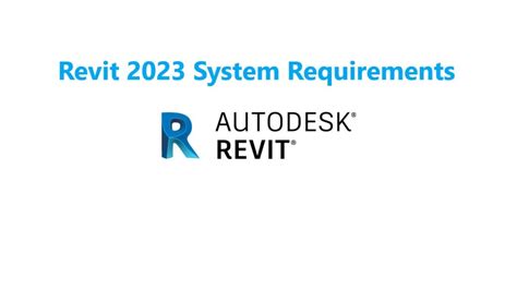 Revit 2023 System Requirements