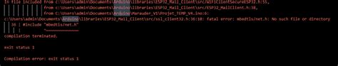 Problème Avec Fatal Error Mbedtlsneth No Such File Or Directory