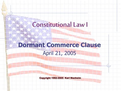 Ppt Dormant Commerce Clause April 21 2005 Powerpoint Presentation Free Download Id 738448