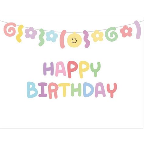 현수막제작 B1813 파티용품 홈파티 감성 파스텔 생일파티 어린이집 유치원 이벤트 생일 축하 배너 생일파티 파티용품