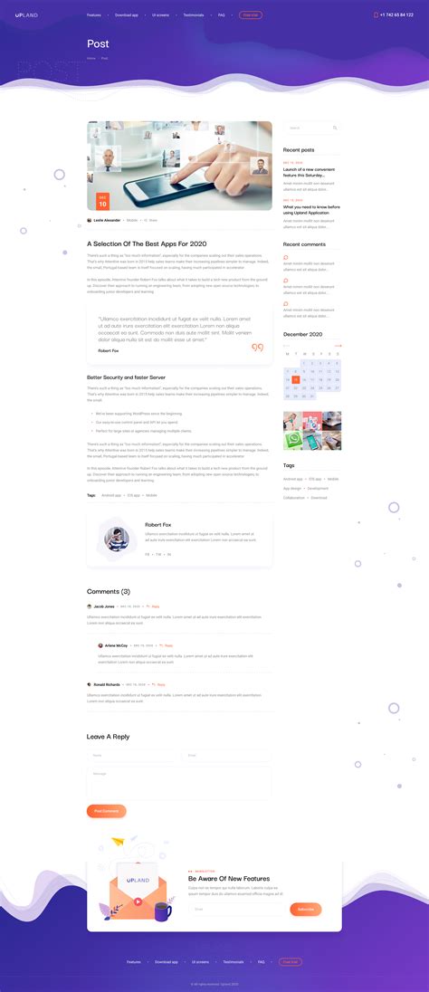 Upland Mobile App Landing Page Xd Template By George Fx Themeforest