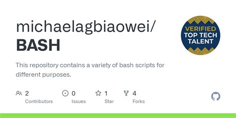 Github Michaelagbiaoweibash This Repository Contains A Variety Of Bash Scripts For Different
