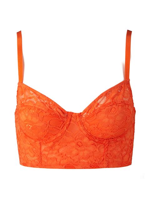 Lyst Forever 21 Secret Romance Lace Demi Bra In Orange