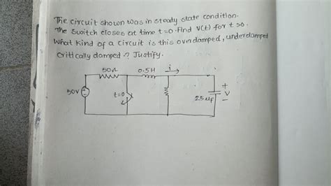 Solved The Circuit Shown Was In Steady State Condition The Solved The Circuit Shown Was In Steady State Condition The