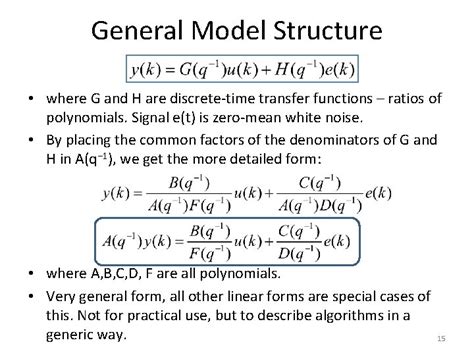 6 Model Structures 1 Arx Model Structure In