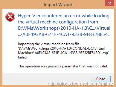 Hyper V Encountered An Error While Loading The Virtual Machine Hello