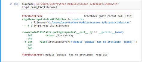 Juypter Notebook Pdreadcsv Error Rpythonhelp