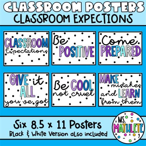 Classroom Posters Classroom Expectations By Ms Mathlete Tpt