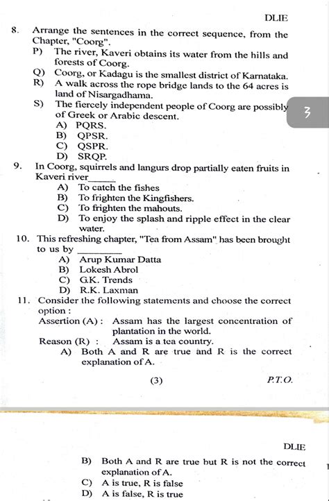Dlie8 Arrange The Sentences In The Correct Sequence From The Chapter