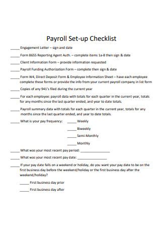 47 SAMPLE Payroll Checklists In PDF MS Word Excel 47 SAMPLE Payroll Checklists In PDF MS Word Excel
