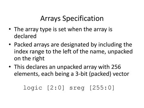 Arrays Under Systemverilog Ppt Download