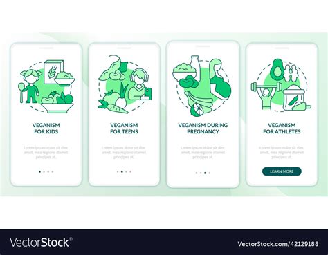 Vegan Lifestyle For Everyone Green Onboarding Vector Image