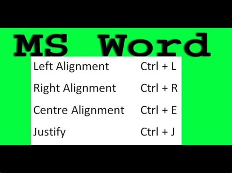 Alignment In Word Left Center Right Justify MS Word YouTube