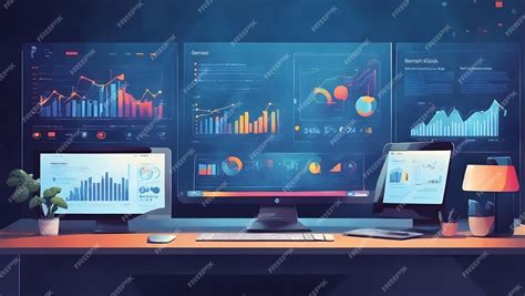 Premium Ai Image Computer Screens Modern Infographic Statistics And Data Analytics