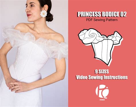 Princess Bodice 02 Sewing Pattern Cocktail Bustier Pattern Corset Pattern Draping Bodice