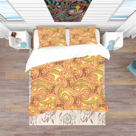 Design Art Ornament Ethnic Abstract Pattern Bohemian Abstract Duvet Cover Set Microfiber
