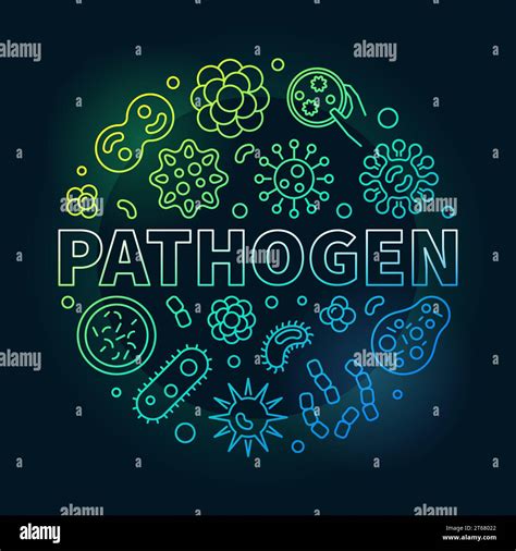 Pathogen Vector Green Circular Symbol Made With Bad Bacteria And Microbe Concept Outline Icons