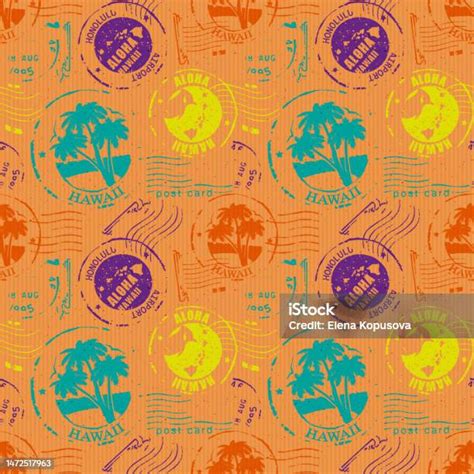 Aloha Hawaii Tropical Holiday Concept In Flat Style Multicolored