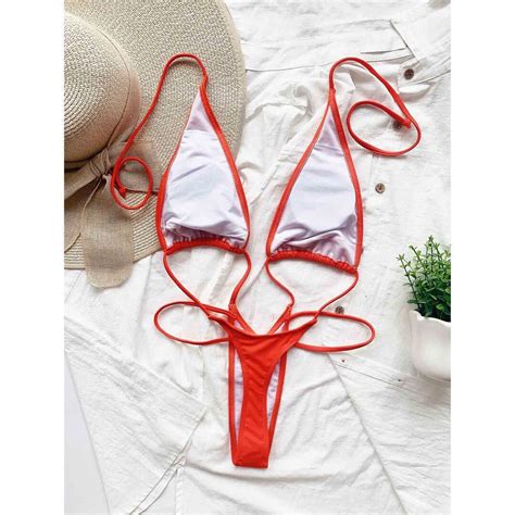 Sexy Extreme String Mini Micro Thong One Piece Swimsuit Women Etsy Canada