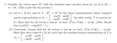 solved consider the vector space r 2 with the standard inner