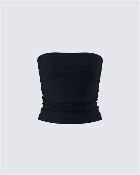 Aaliyah Black Jersey Tube Top Finesse