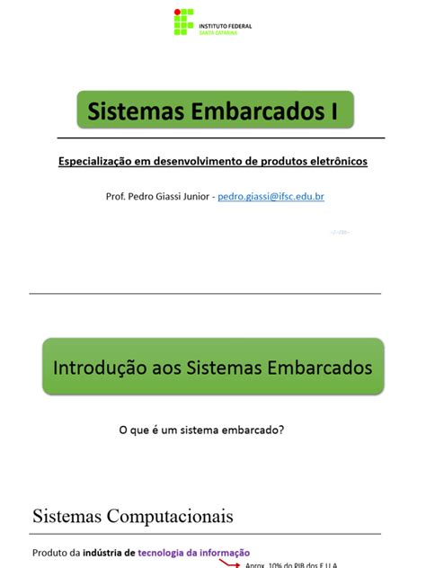 Sistemas Embarcados Aula 00 Introdução Aos Sistemas Embarcados