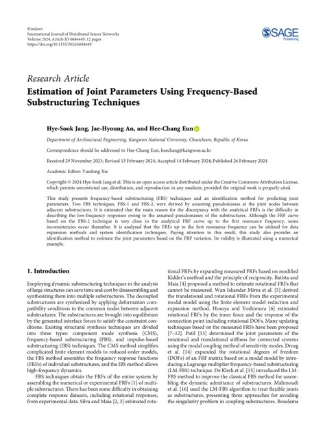 Pdf Estimation Of Joint Parameters Using Frequency Based Substructuring Techniques