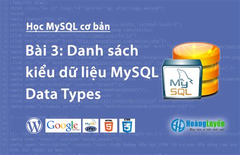 Học MySQL Danh sách kiểu dữ liệu MySQL Data Types
