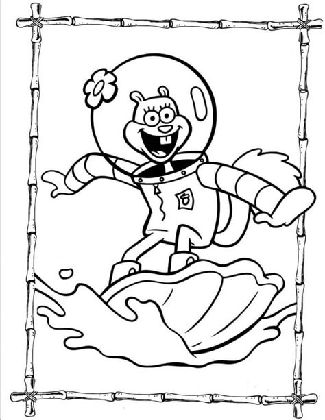 Sandy Cheeks Coloring Pages Coloringlib