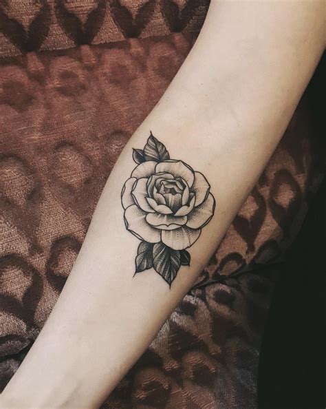 Camelia Tattoo White Rose Tattoo Traditional Rose On Back Of Arm
