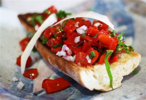Roasted Capsicum Bruschetta Sleepless Nights