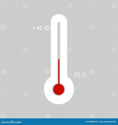 Temperature Symbol Set Three Vector Thermometer Showing The