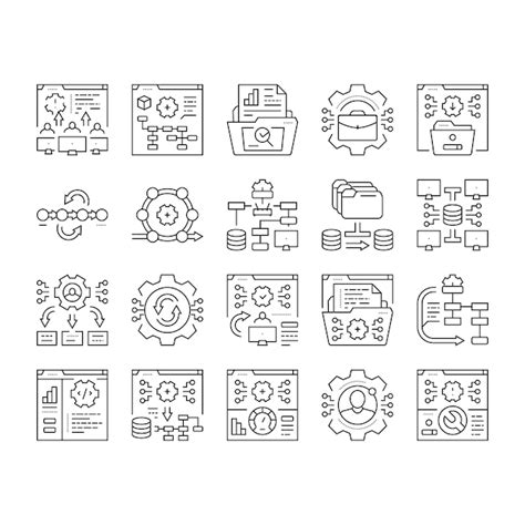 Premium Vector System Analyst Data Icons Set Vector