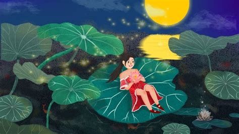 위대한 열 소년 연꽃 연꽃 비가 온다 히트 연꽃 따기 일러스트 Pngtree 로열티 무료