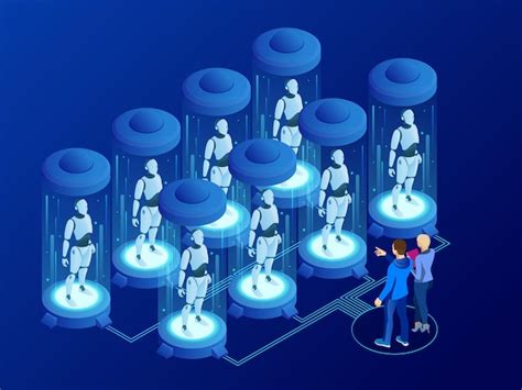 Premium Vector Isometric Artificial Intelligence In Robots Technology And Engineering