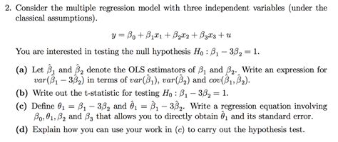 Consider The Multiple Regression Model With Three
