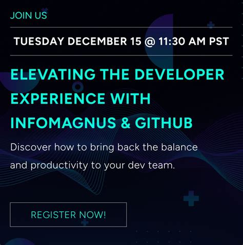 Free Webinar On Boosting Developer Experience With Infomagnus And Github