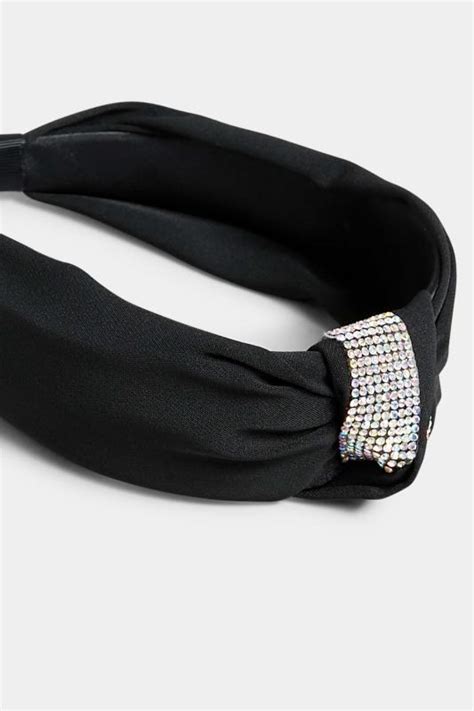 Black And Silver Diamante Knot Headband Yours Clothing