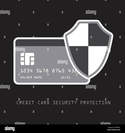 Credit Card Security Protection Abstract Vector Illustration Dark